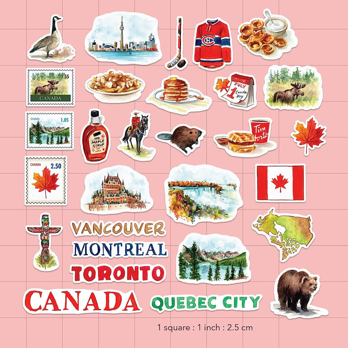 Breathtaking Canada Travel Stickers (29 Pieces) – Navy Peony