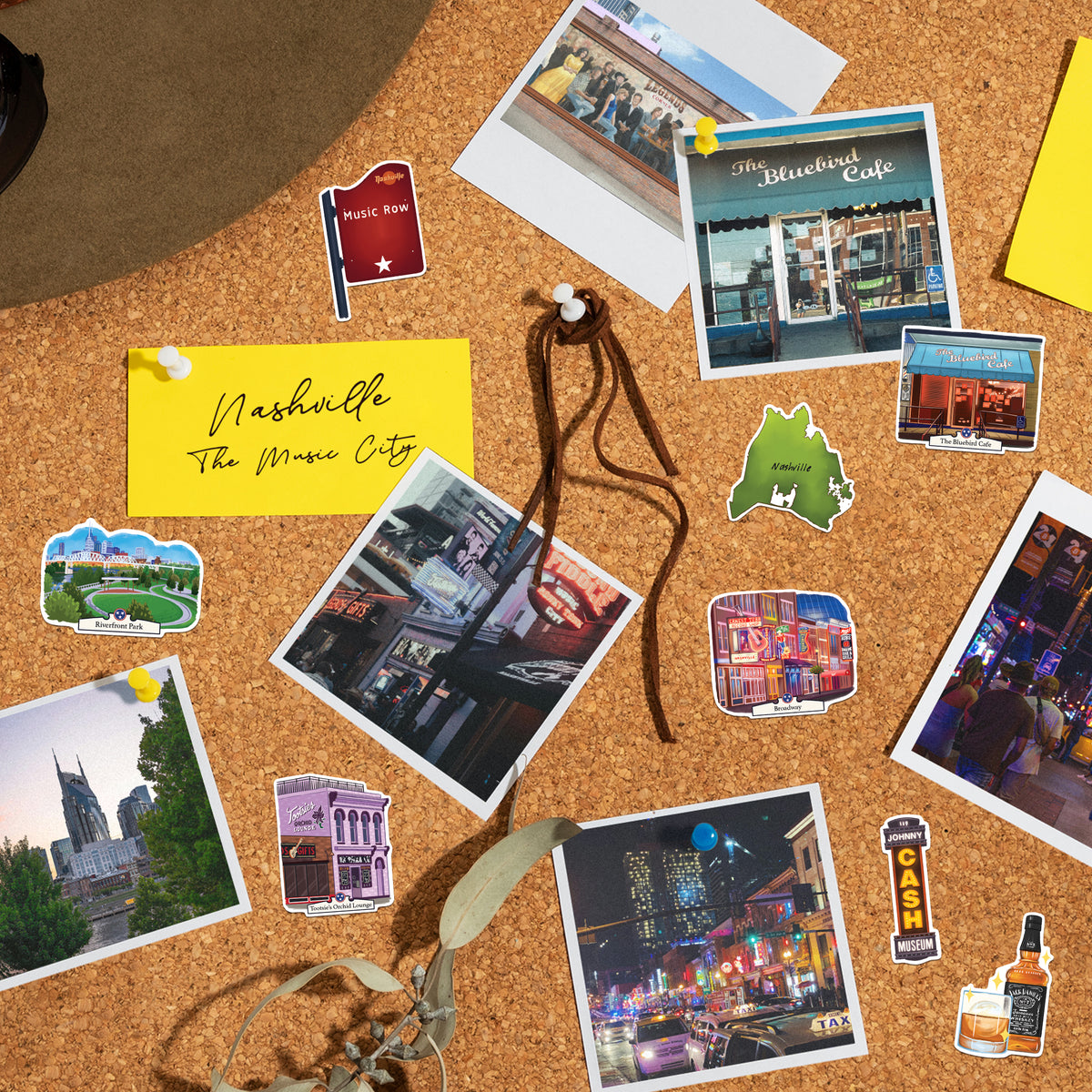 Lively Nashville Travel Stickers (28pcs) – Navy Peony