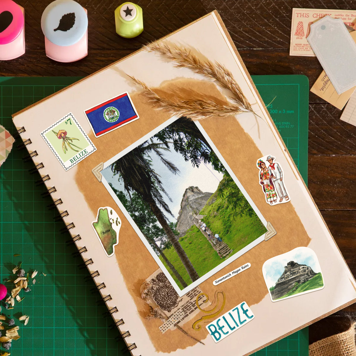 Breezy Belize Travel Stickers (28pcs) – Navy Peony