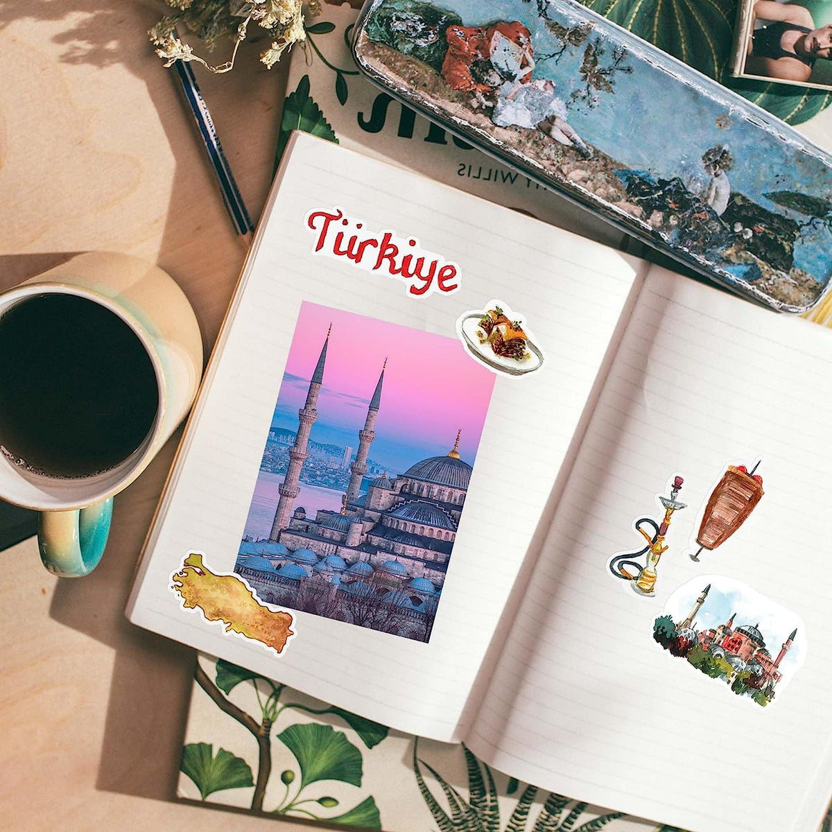 Tantalizing Turkiye Travel Stickers (31 Pieces) – Navy Peony